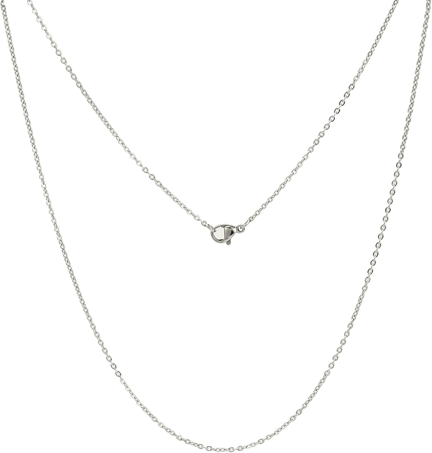 Tarnish Resistant Classic Plain 304 Stainless Steel Mens Womens Cable ...