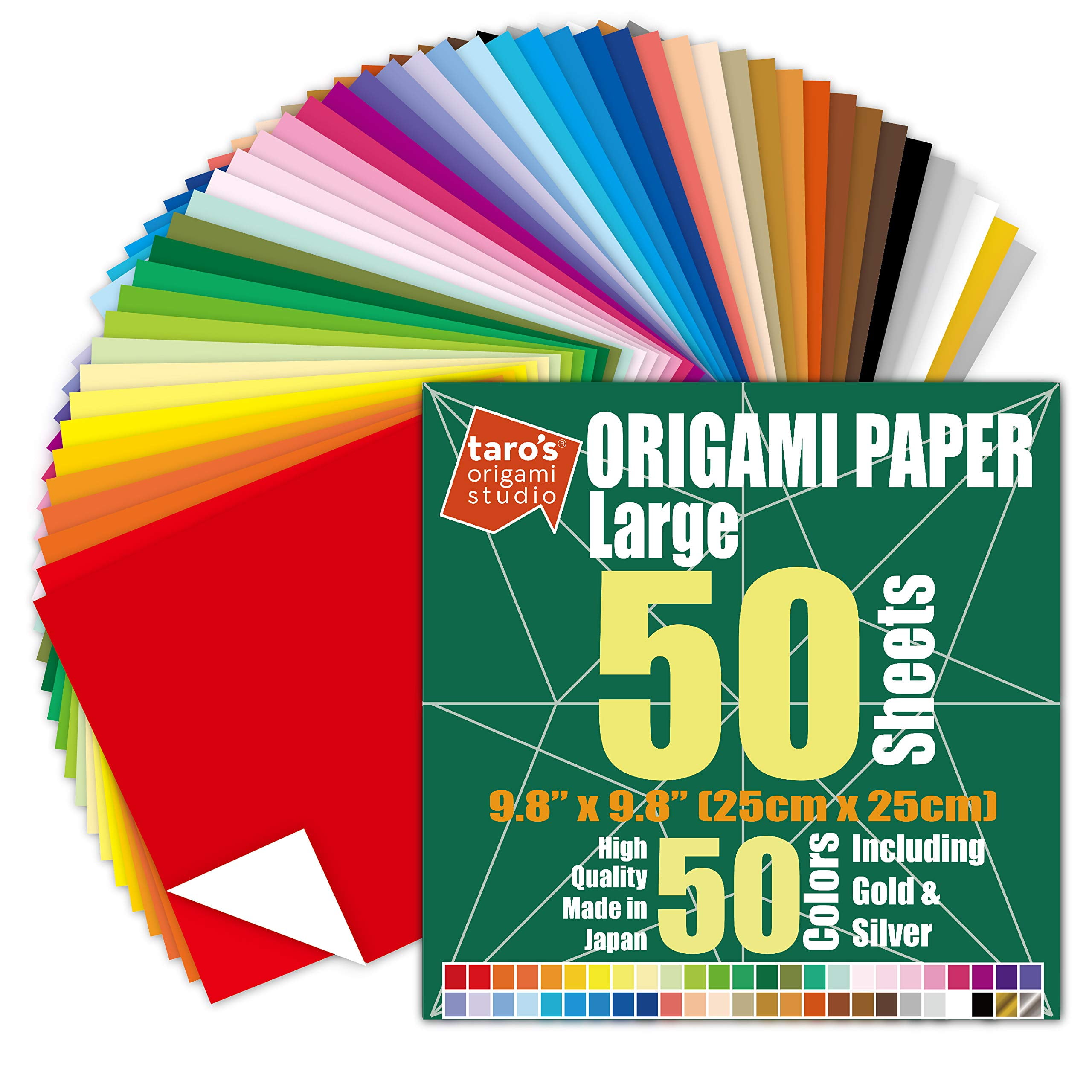 [Taro's Origami Studio] Large MMF7 10 Inch One Sided 50 Colors 50 ...