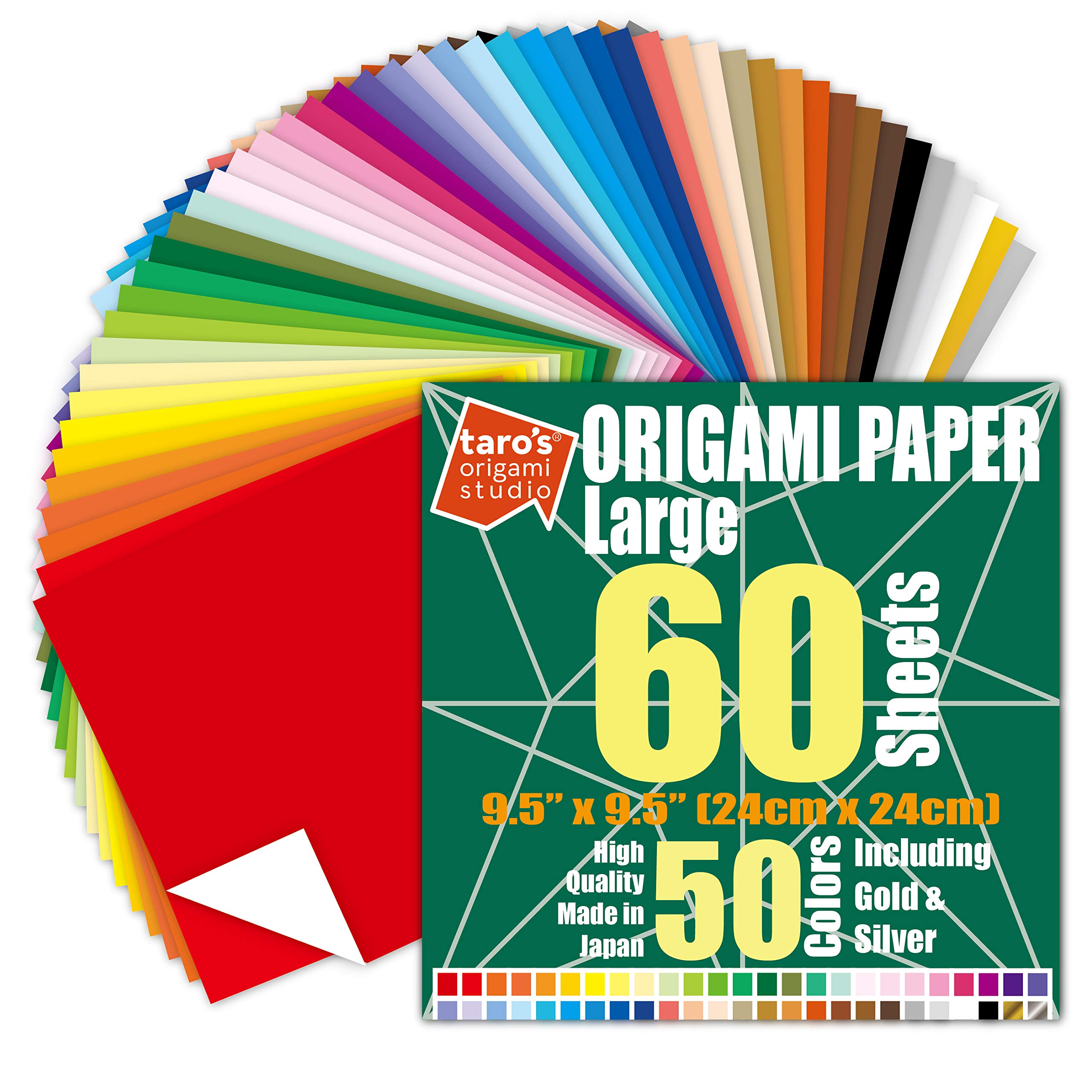[Taro's Origami Studio] Large TSF6 9.5 Inch One Sided 50 Colors 60 ...