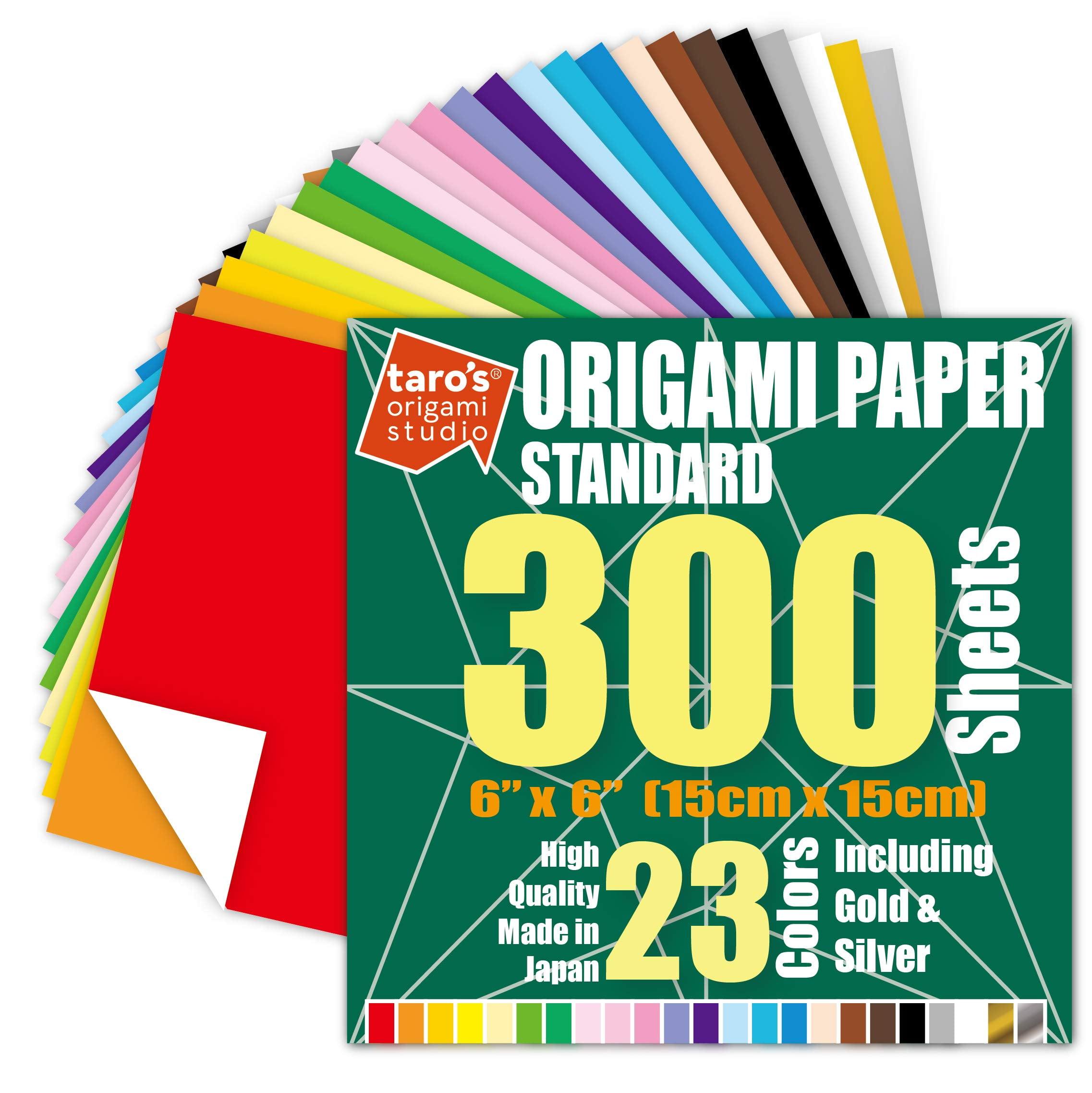 [Taro's Origami Studio] Standard MFF30 6 Inch One Sided 23 Colors 300 ...