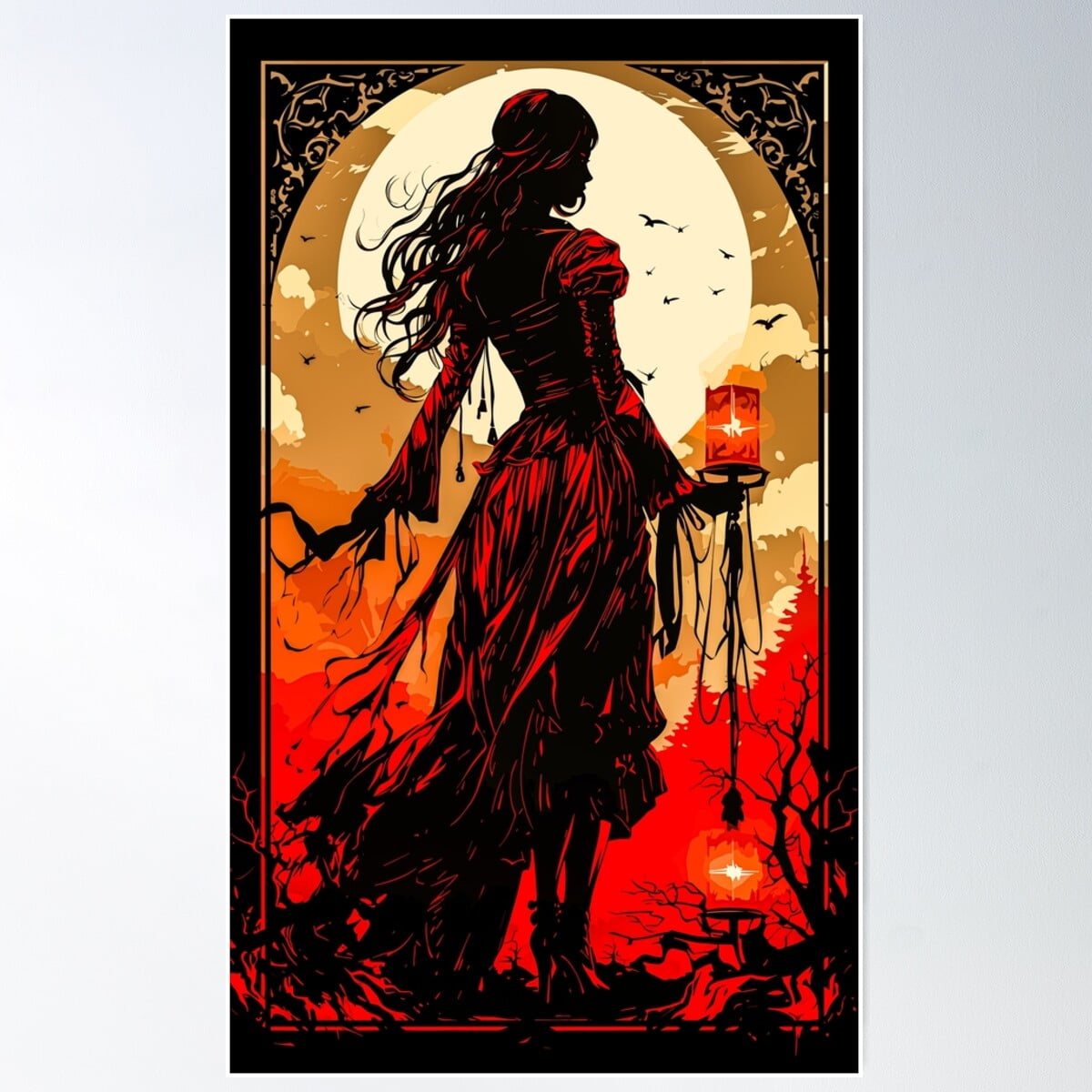 Tarot Black Magic Poster Wall Art, Modern Wall Decor For Living Room ...