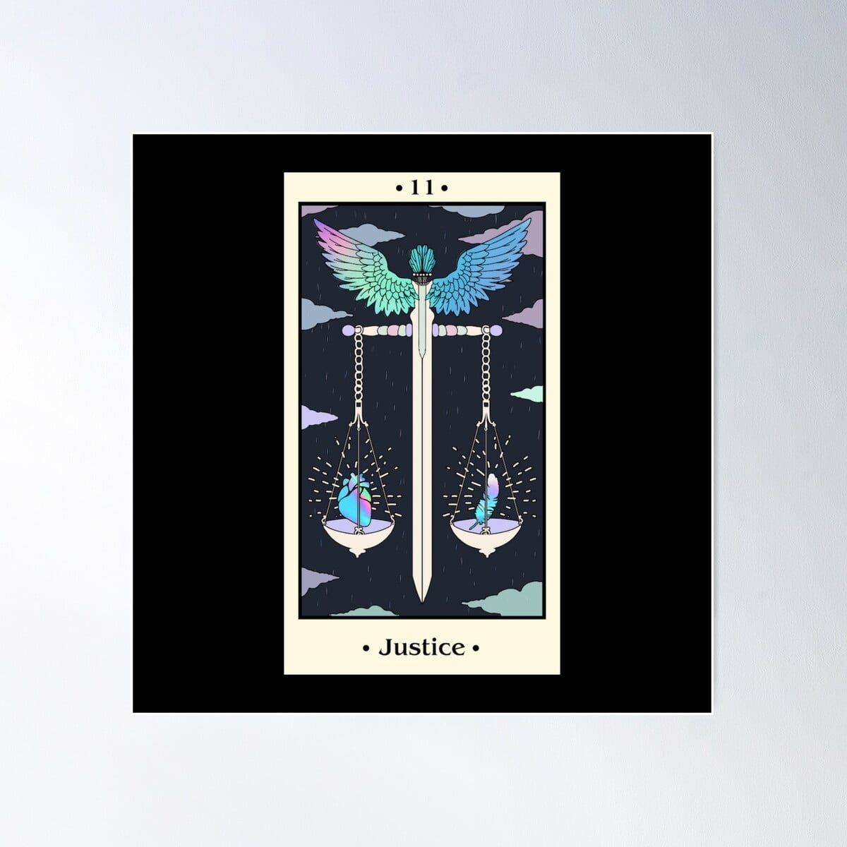 Tarot Card - 11 Justice Poster Wall Art, Modern Wall Decor For Living ...