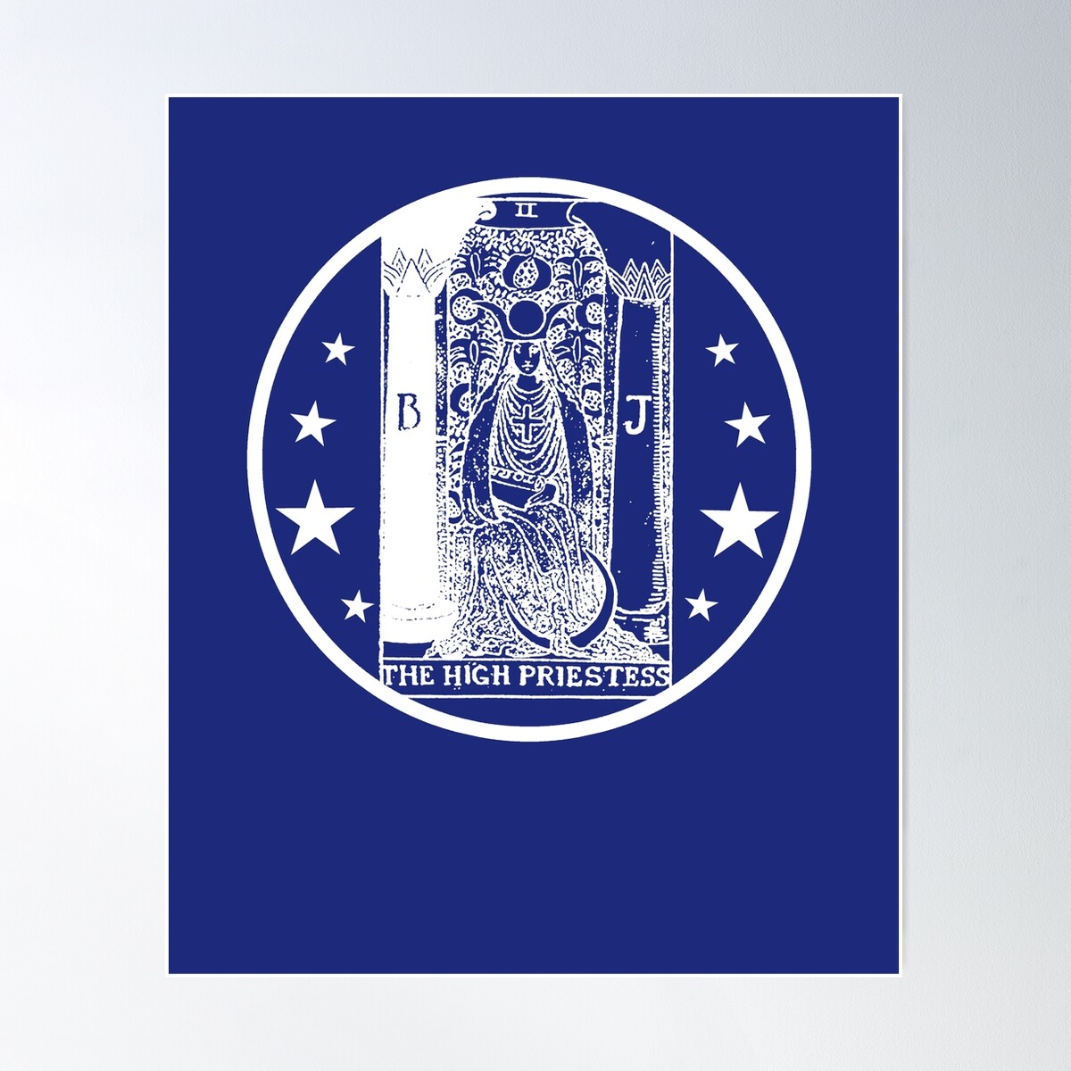 Tarot Card 2 The High Priestess Poster Wall Art, Modern Wall Decor For ...