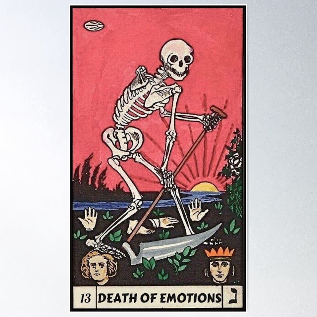 Tarot Card - Death Of Emotions Poster Wall Art, Modern Wall Decor For ...