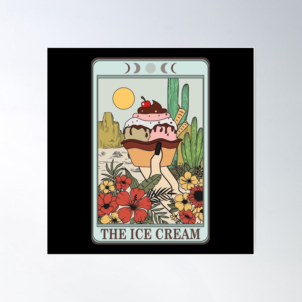 Tarot Card Design Ice Cream Poster Wall Art, Modern Wall Decor For ...