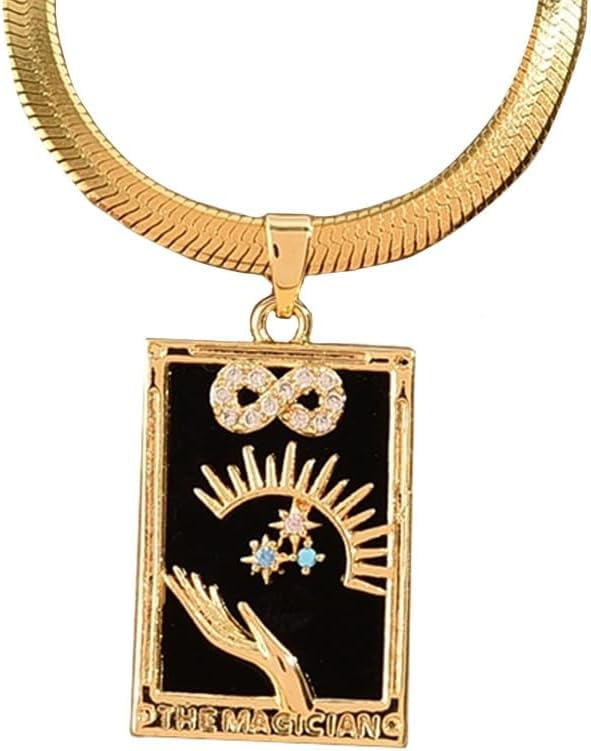 Tarot Card Figure Magician Necklace Enameled Amulet Necklace,Miraculous ...