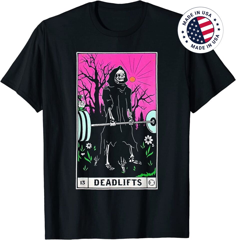 Tarot Card Gym Humor Shirt – Deadlift Prediction Workout Graphic Tee ...