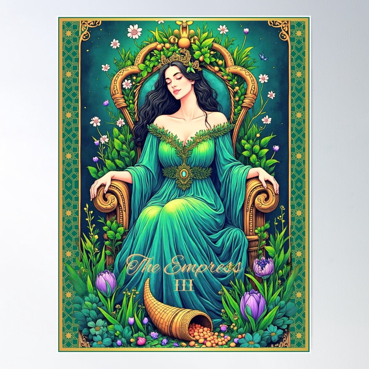 Tarot Card Illustration, The Empress Poster Wall Art, Modern Wall Decor ...