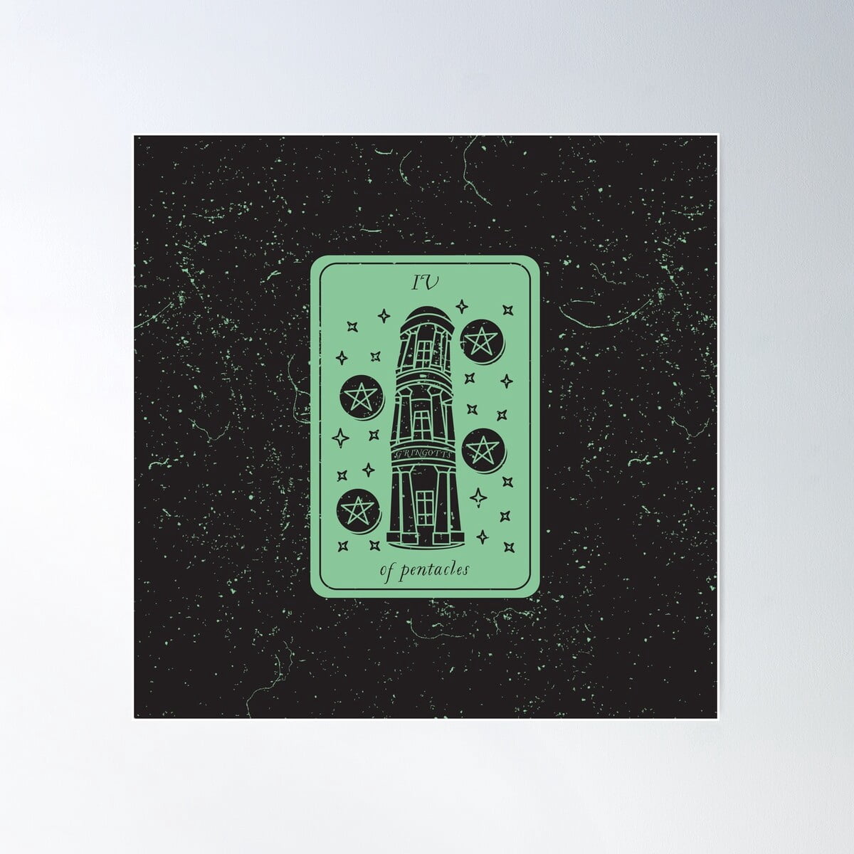 Tarot Card - Iv Of Pentacles Poster Wall Art, Modern Wall Decor For ...