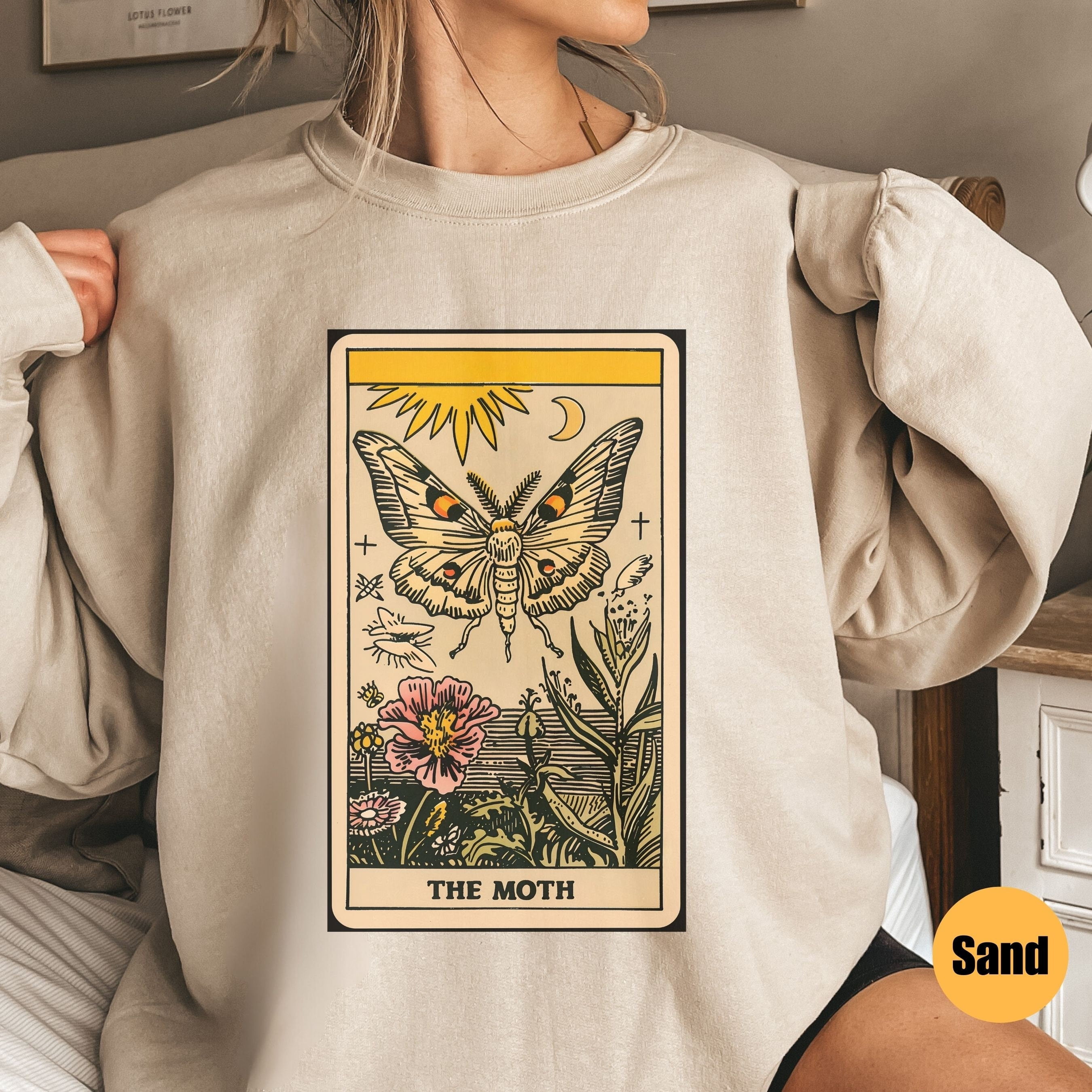 Tarot Card Luna Moth T-Shirt Luna Moth Clothing Moon Phases Mystic Moon ...