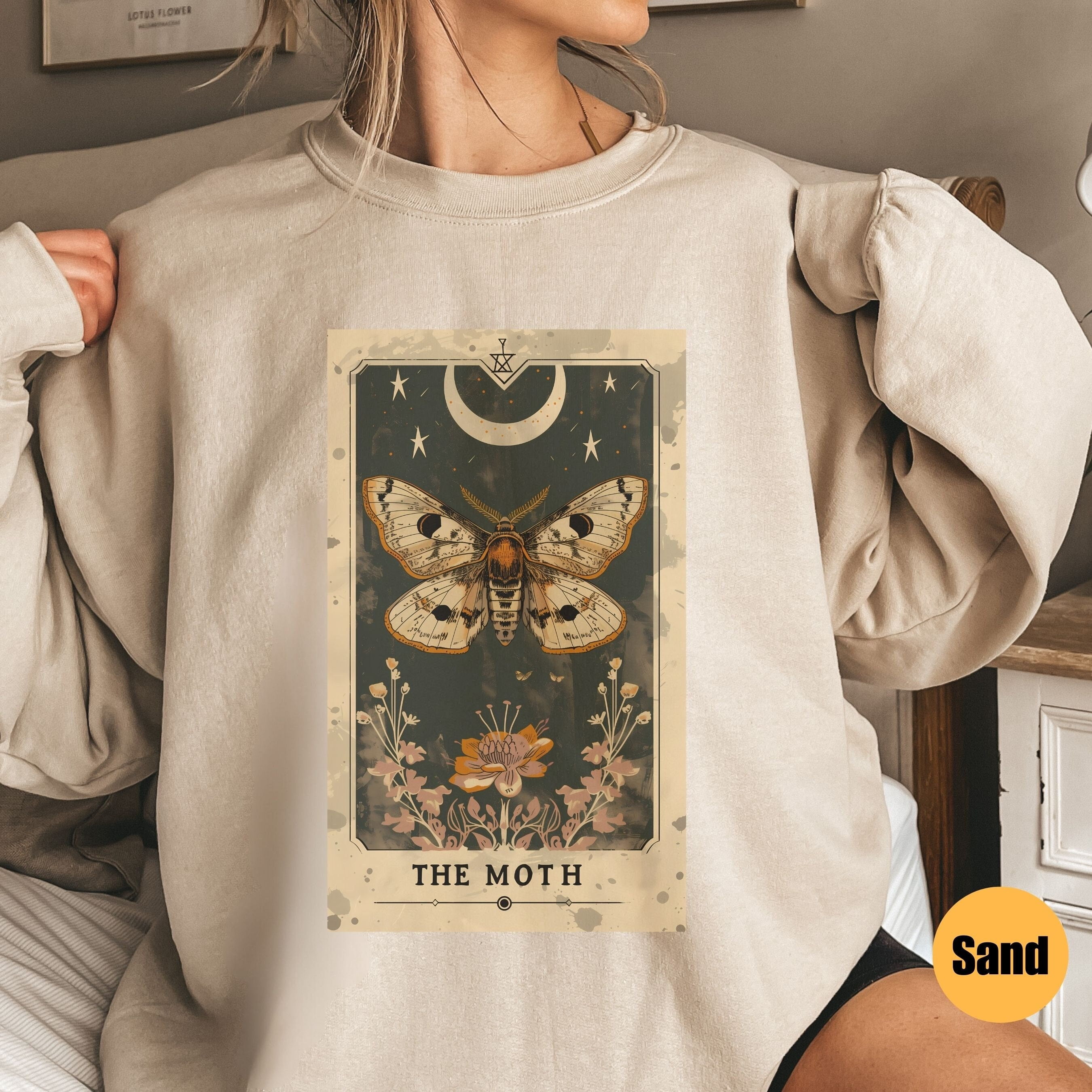 Tarot Card Luna Moth T-Shirt Luna Moth Clothing Moon Phases Mystic Moon ...