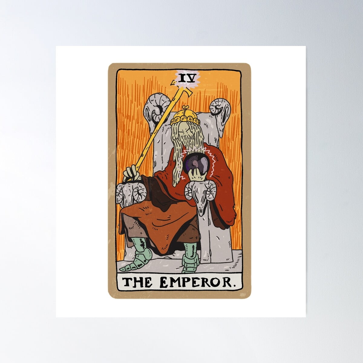 Tarot Card, Major Arcana, The Emperor (Iv) Poster Wall Art, Modern Wall ...