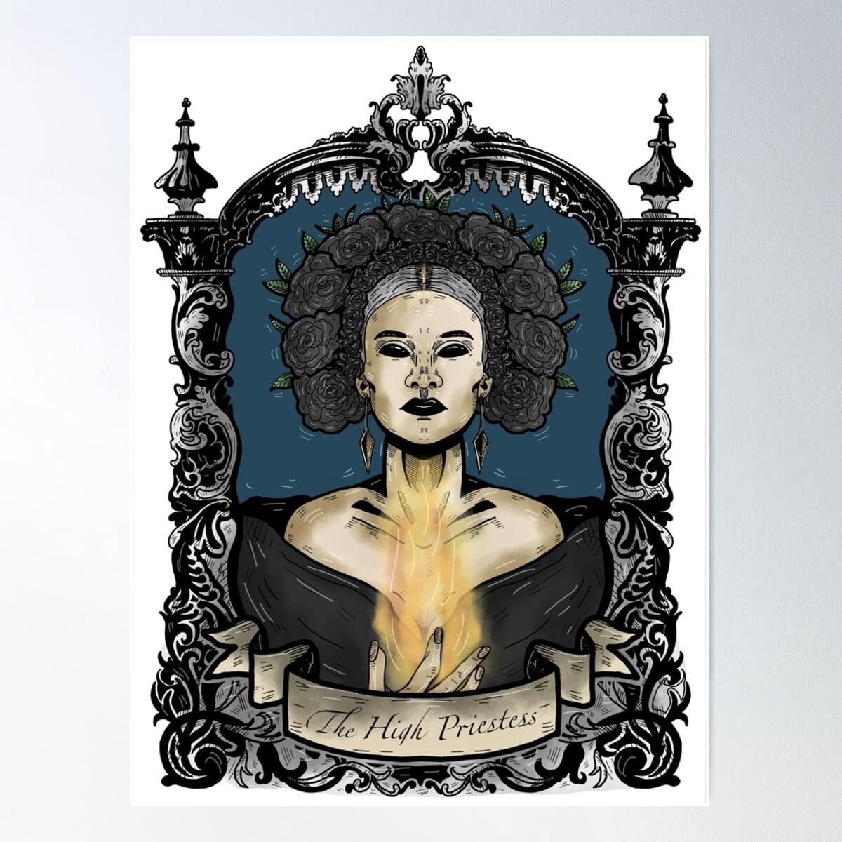 Tarot Card - No 14 - The High Priestess Poster Wall Art, Modern Wall ...