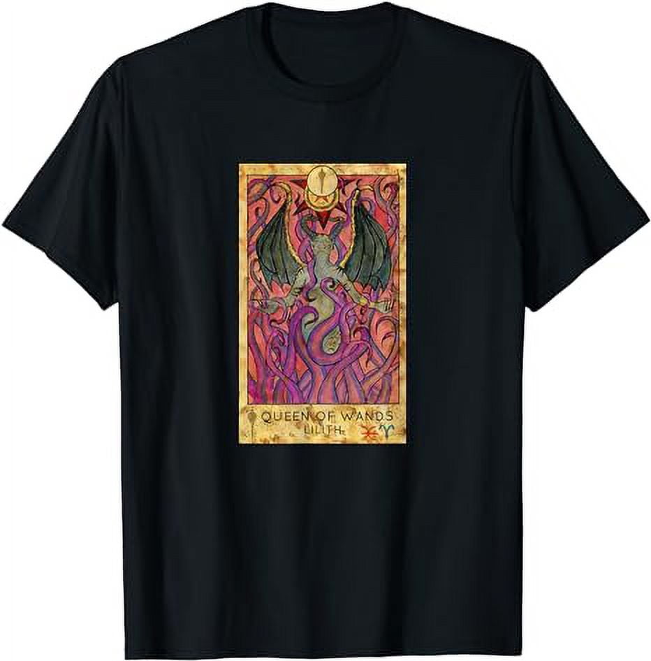 Tarot Card Queen of Wands Mystic Psychic Fortune Lilith T-Shirt ...