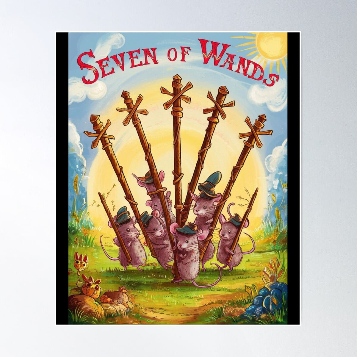 Tarot Card - Seven Of Wands. Mouse Theme, Mouse Lover, Cute Mouse ...