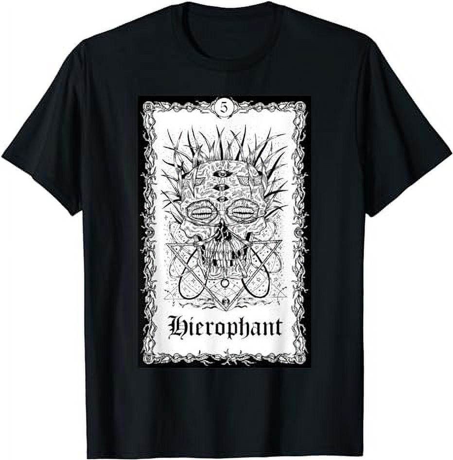 Tarot Card Shirt The Hierophant Skull Goth Punk Magic Occult T-Shirt ...