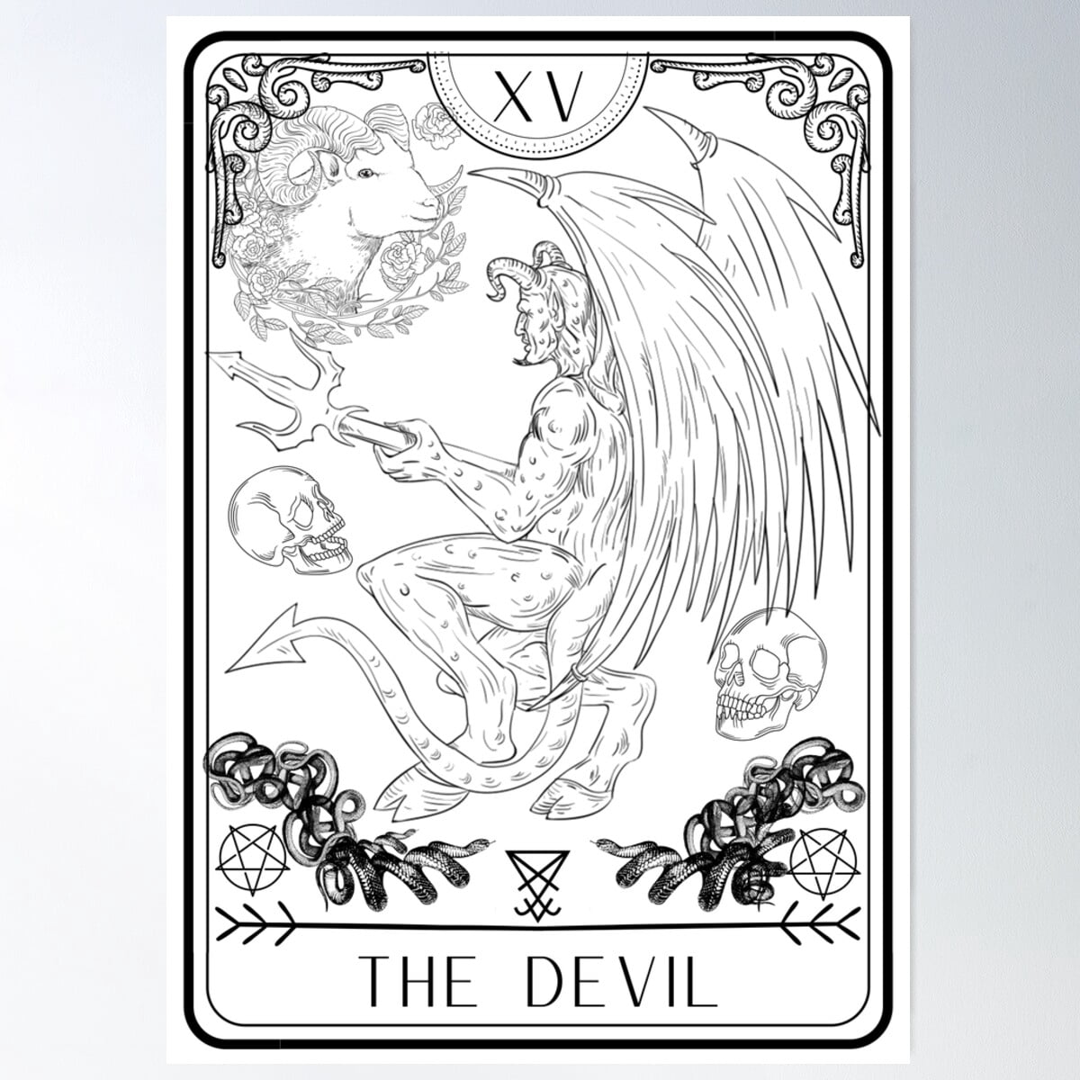 Tarot Card- The Devil Poster Wall Art, Modern Wall Decor For Living ...