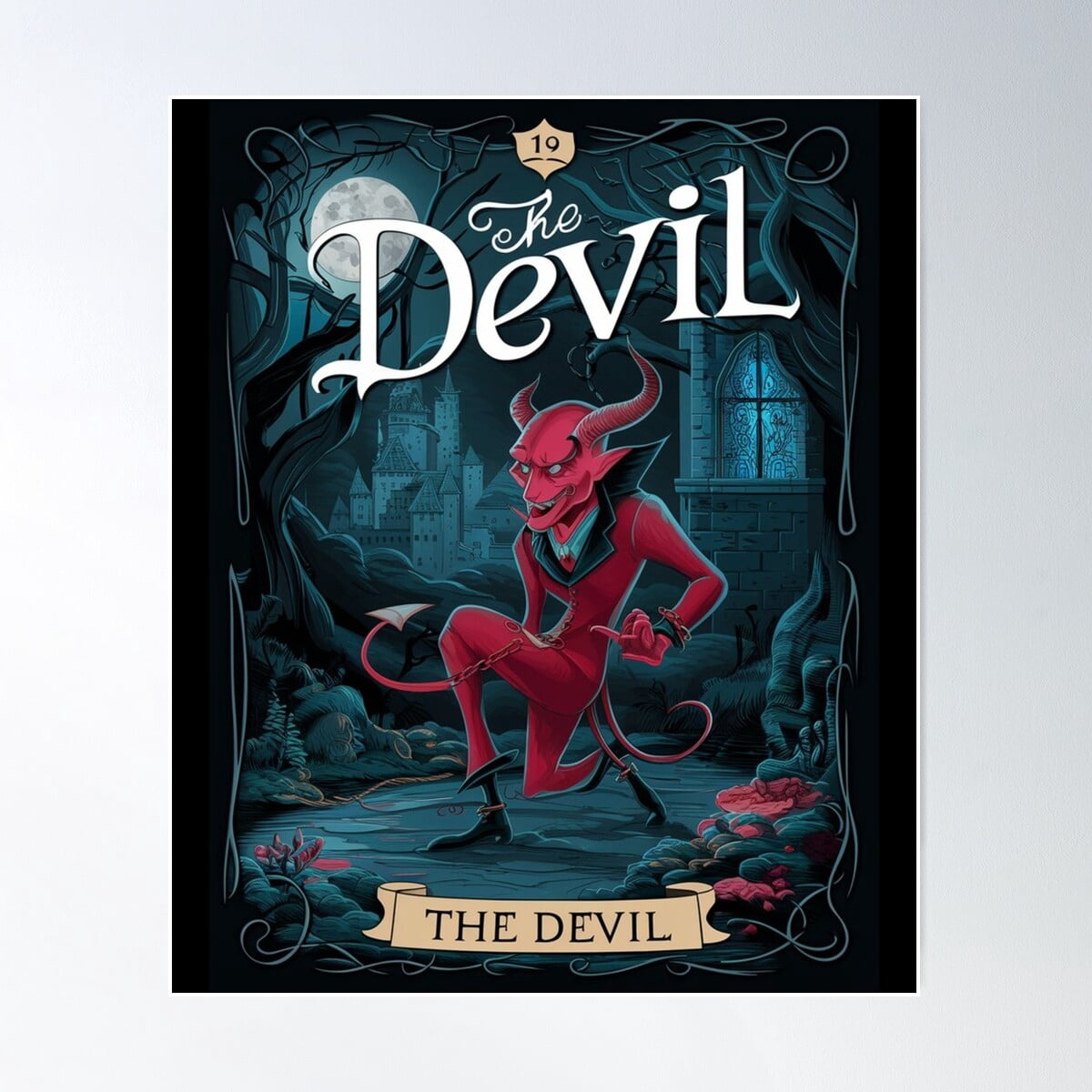 Tarot Card - The Devil Poster Wall Art, Modern Wall Decor For Living ...