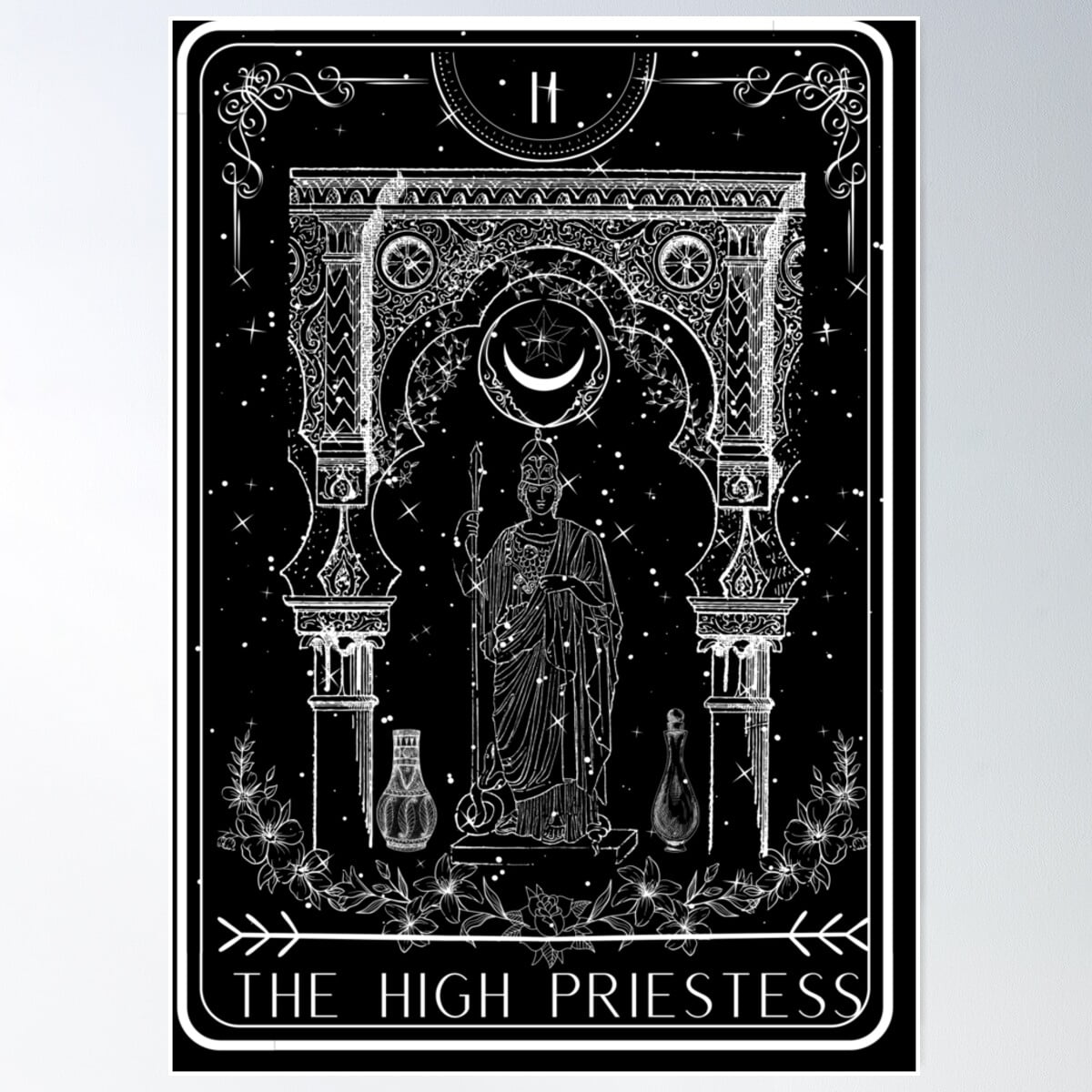 Tarot Card- The High Priestess Poster Wall Art, Modern Wall Decor For ...