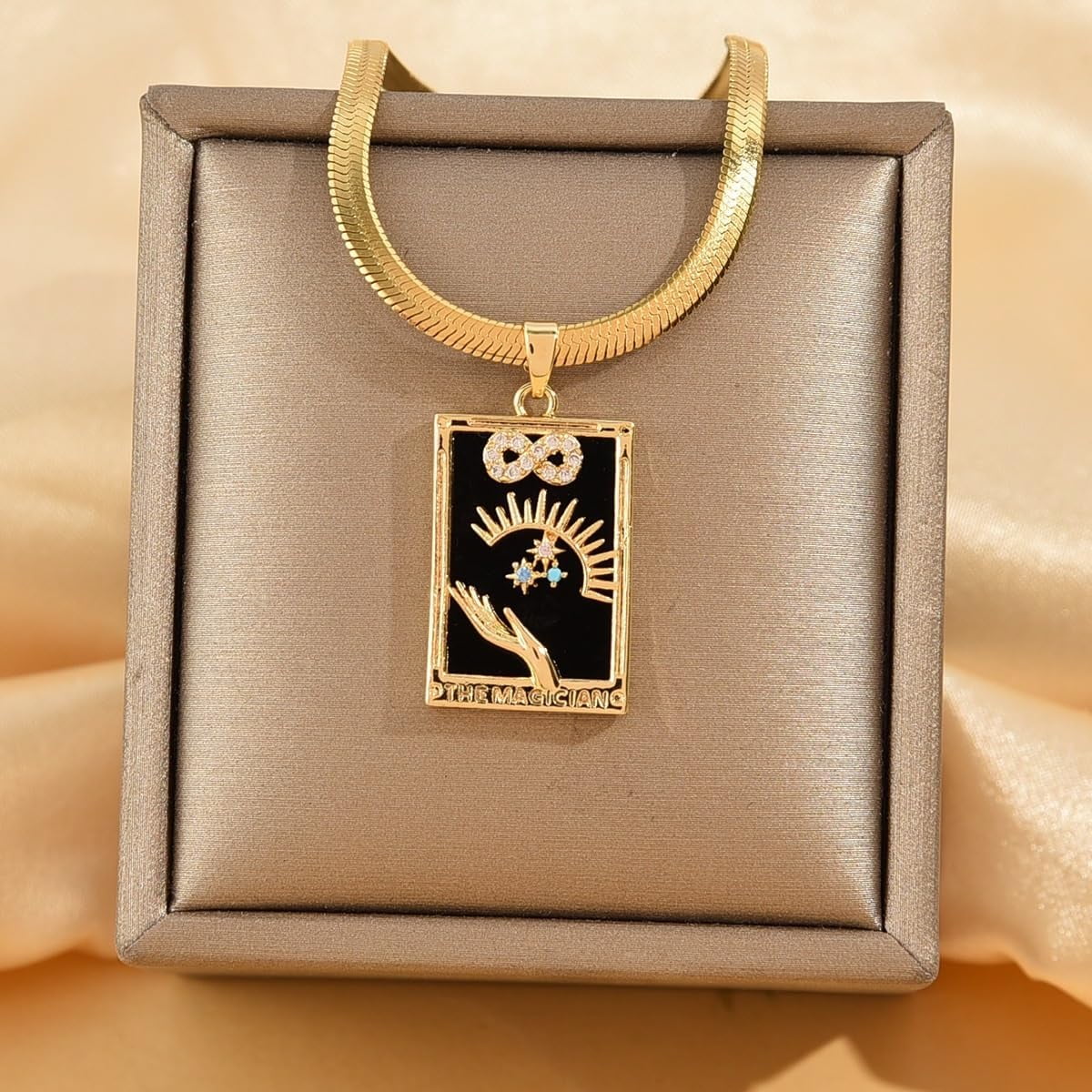 Tarot Cards Magician Necklace Enameled Amulet Necklace,Miraculous ...
