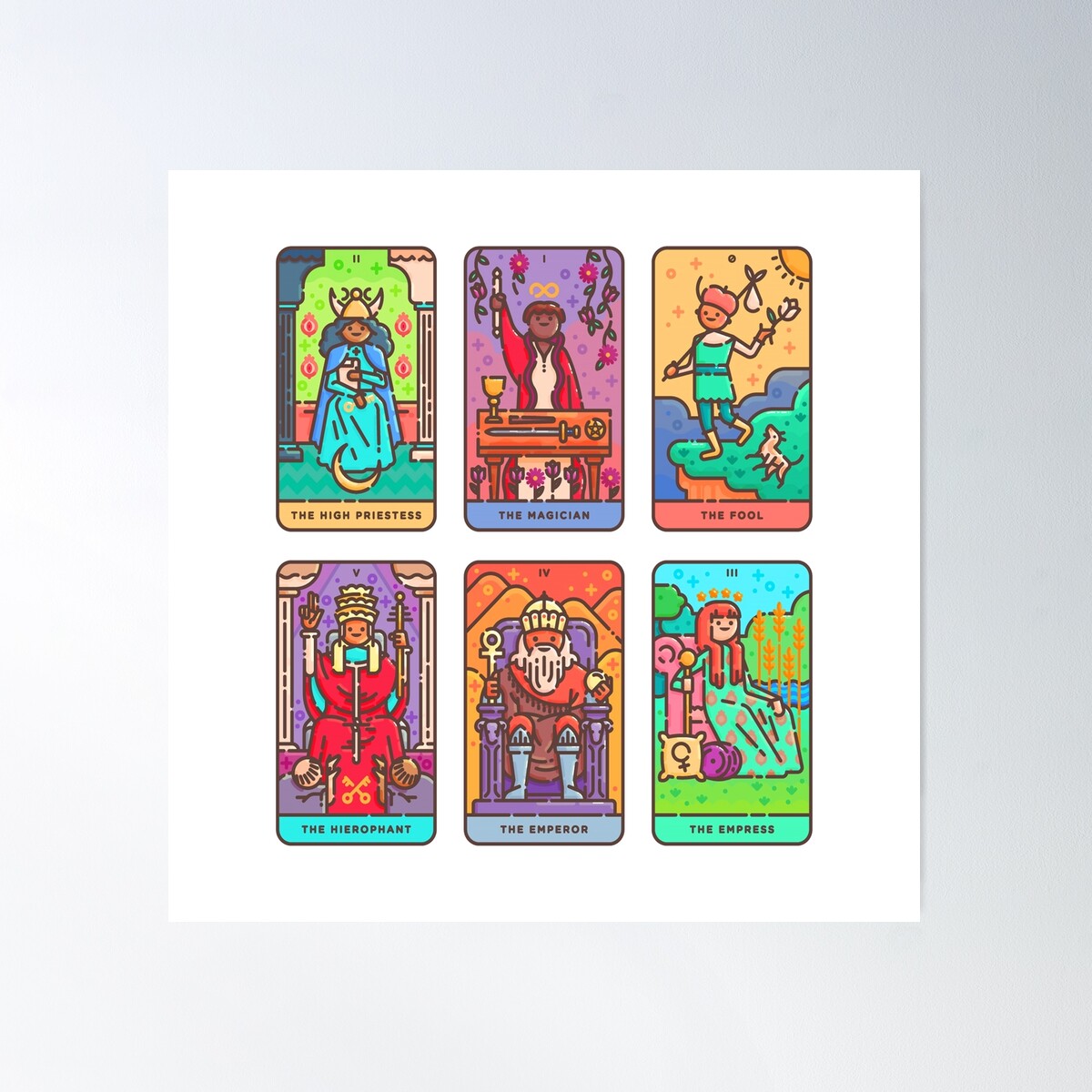 Tarot Cards Poster Wall Art, Modern Wall Decor For Living Room Bedroom ...