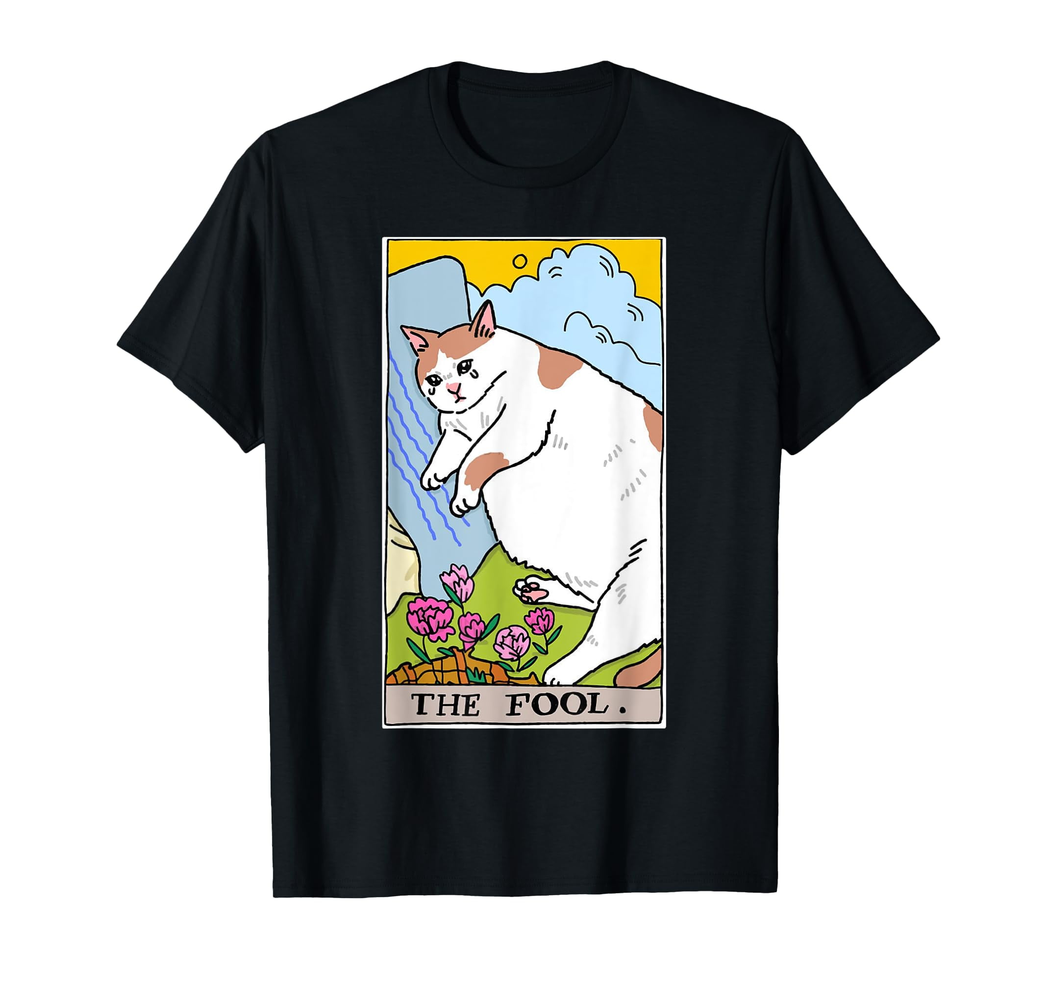 Tarot Cat The Fool Tarot Card Crying Cat Meme T-Shirt Funny Shirt ...