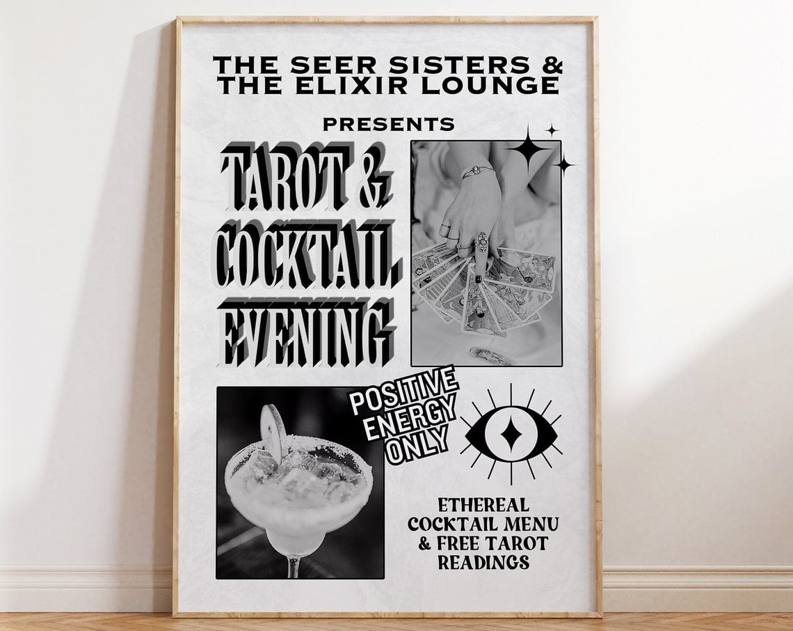 Tarot And Cocktails Newspaper Headline Print - Newspaper News Headline ...