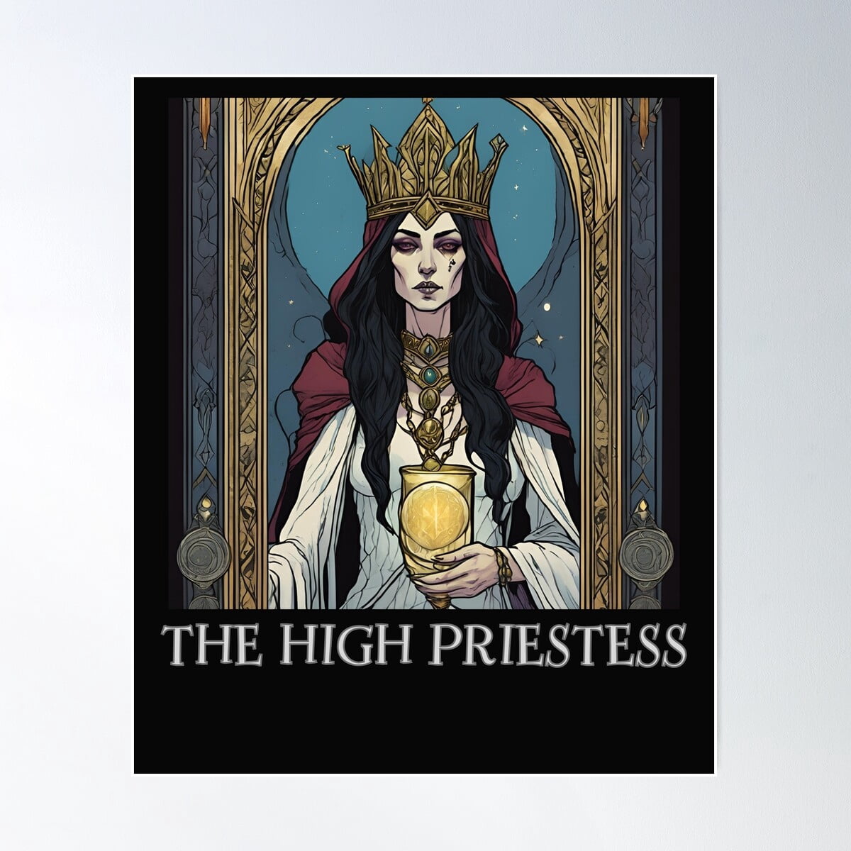 Tarot High Priestess Poster Wall Art, Modern Wall Decor For Living Room ...