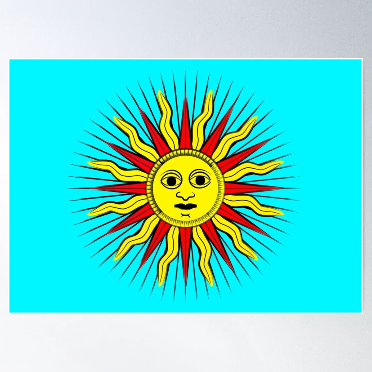 Tarot Of Marseille 'The Sun' Symbol Poster Wall Art, Modern Wall Decor ...