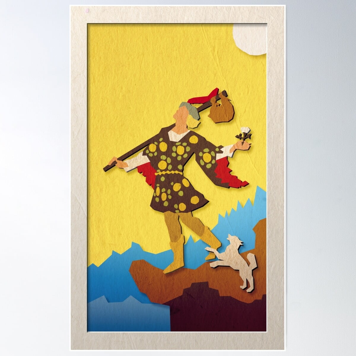 Tarot: Rider Waite - The Fool (Cut Out) Poster Wall Art, Modern Wall ...