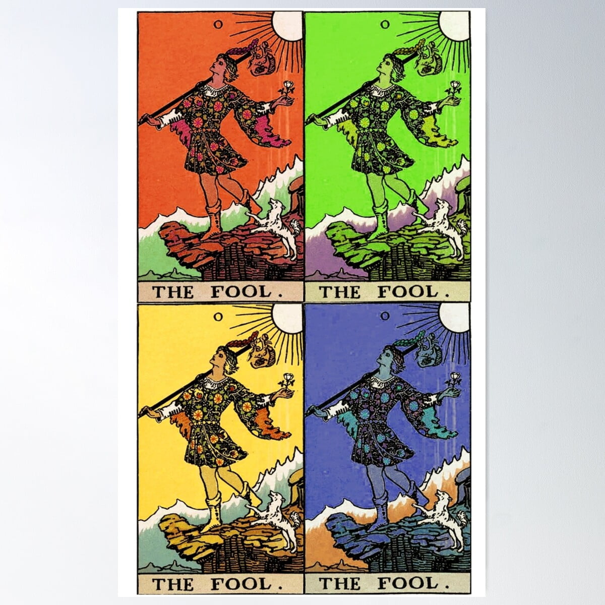 Tarot: Rider Waite - The Fool (Warhol Style) Poster Wall Art, Modern ...