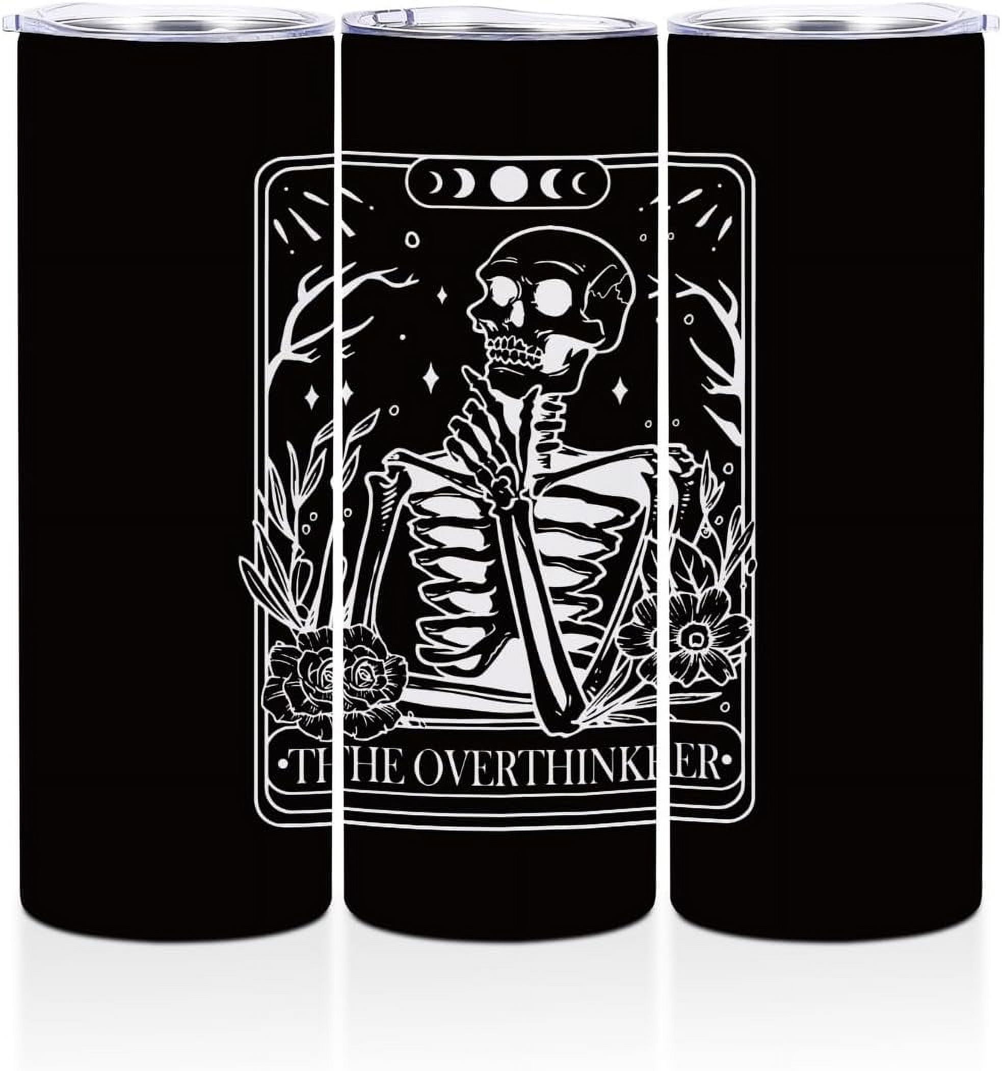 Tarot Skull Coffee Cups with Lids, 20 Oz Skinny Straight Tumbler ...