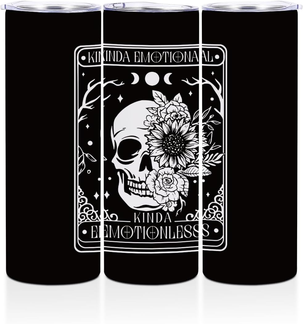 Tarot Skull Coffee Cups with Lids, 20 Oz Skinny Straight Tumbler, Self ...