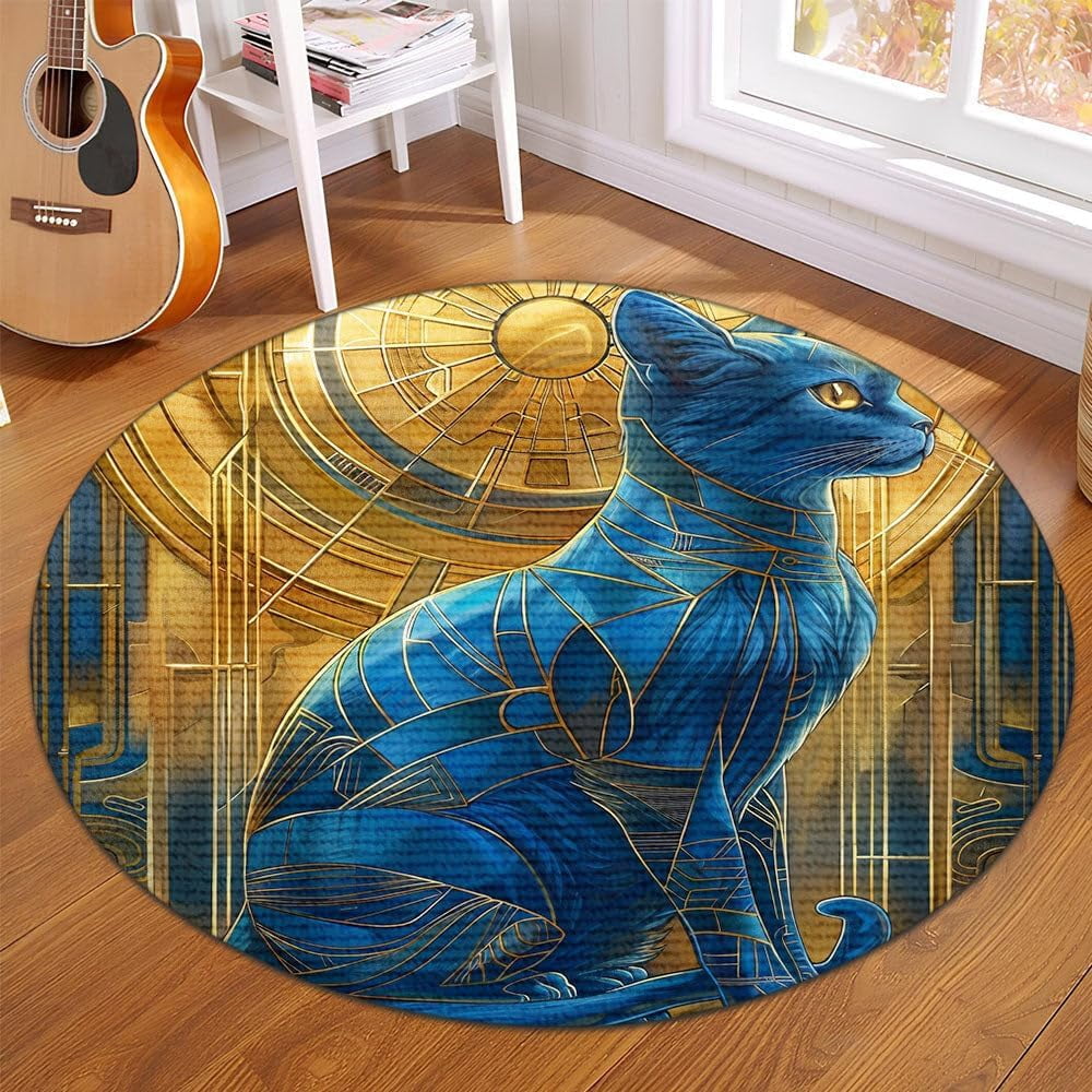 Tarot Sun Card Round Area Rug, mystical arcana circle carpet for living ...
