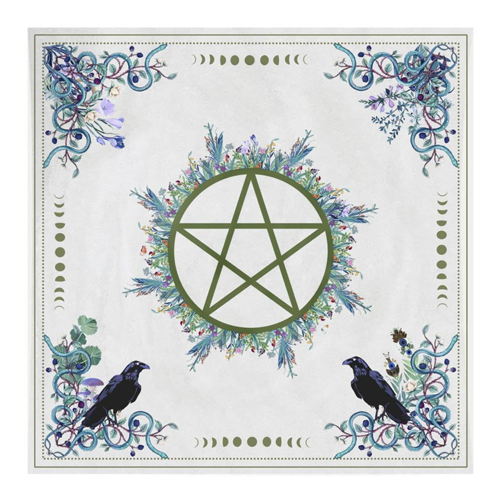 Tarot Table Cloth | Altar Pentagram Green Prophet Divination Table ...