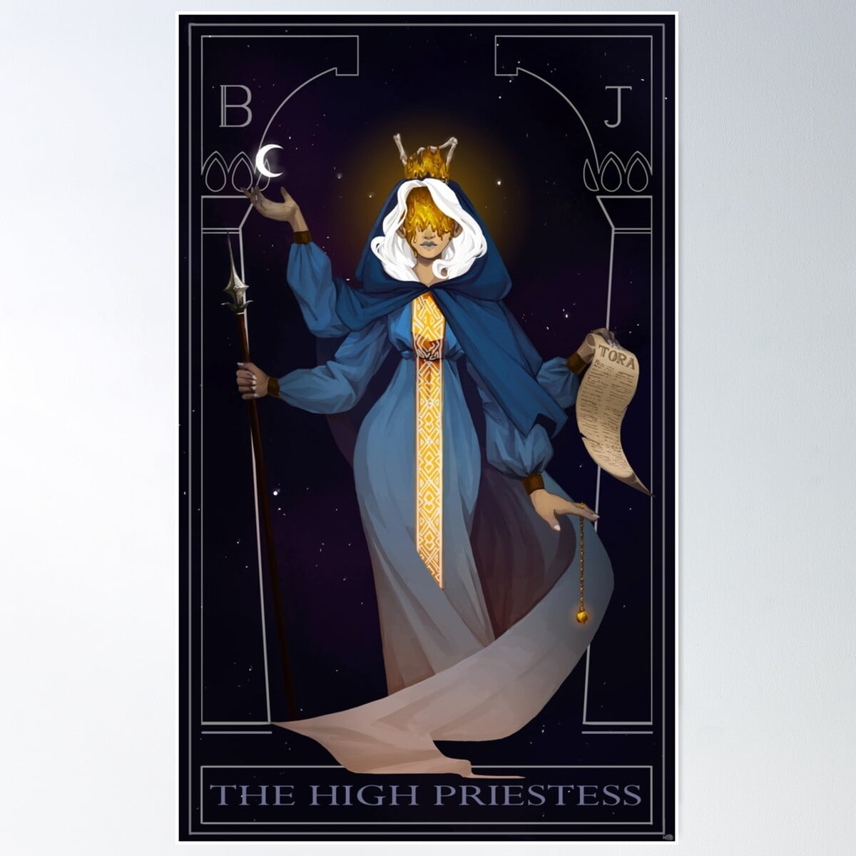 Tarot - The High Priestess Poster Wall Art, Modern Wall Decor For ...