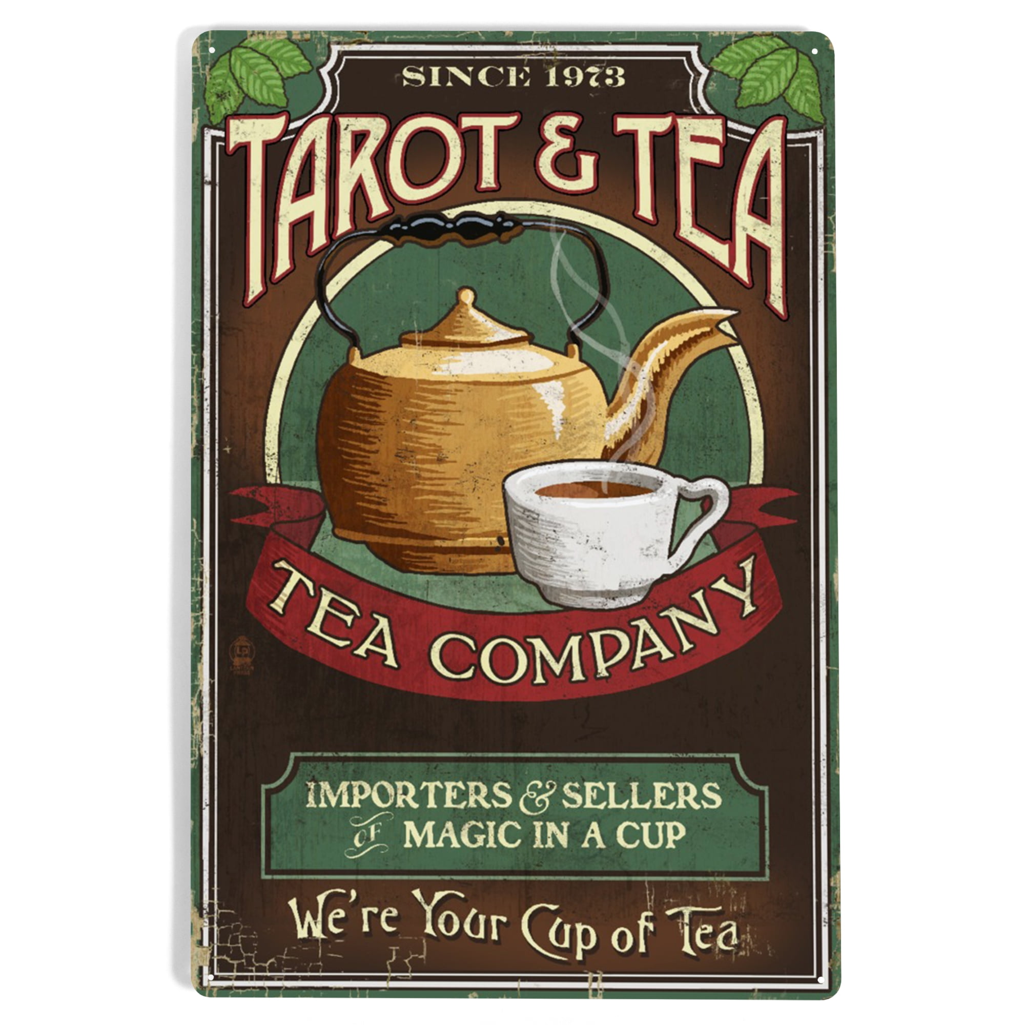 Tarot and Tea, Vintage Sign (12x18 Aluminum Art, Indoor Outdoor Metal ...