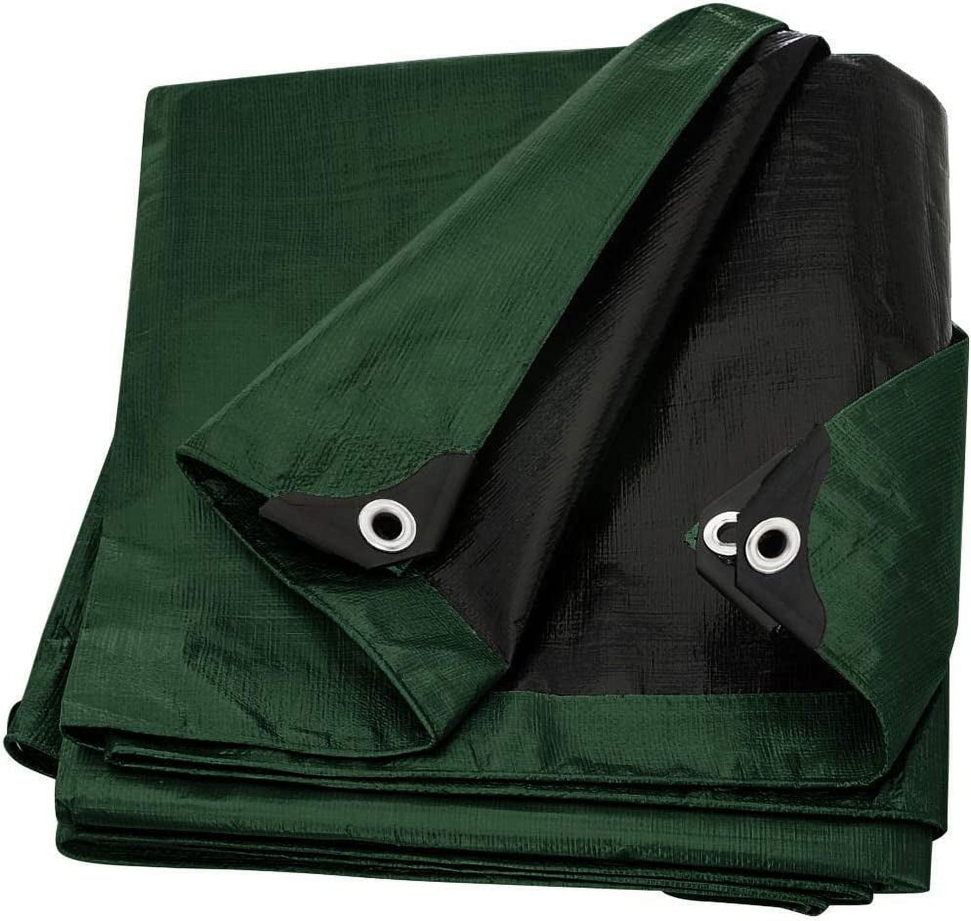 Tarp Cover 12X12 Green/Black 10 Mil Heavy Duty Thick Material ...