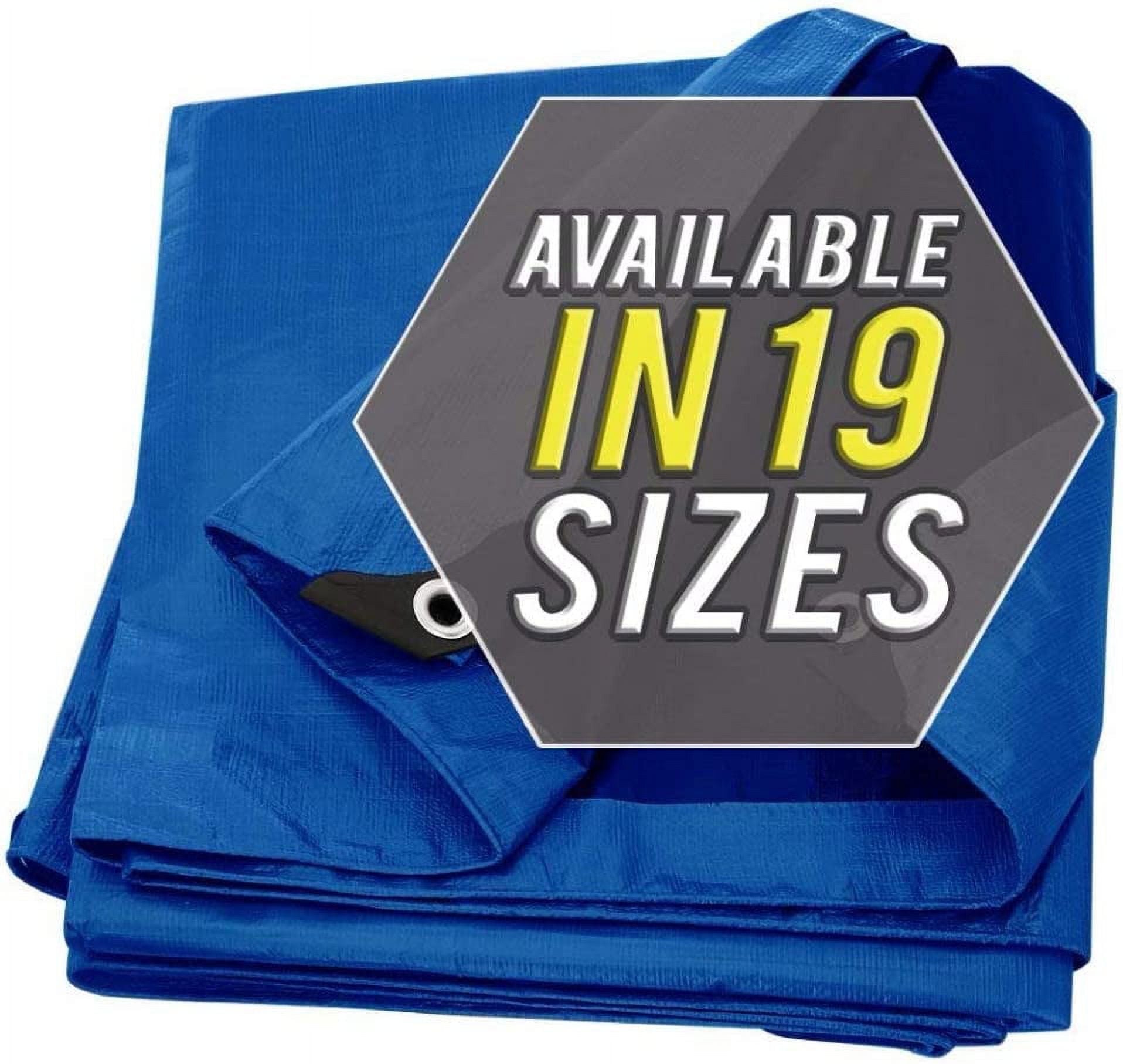 Tarp Cover Blue Waterproof 10x10 2-Pack 5 Mil Great for Tarpaulin ...