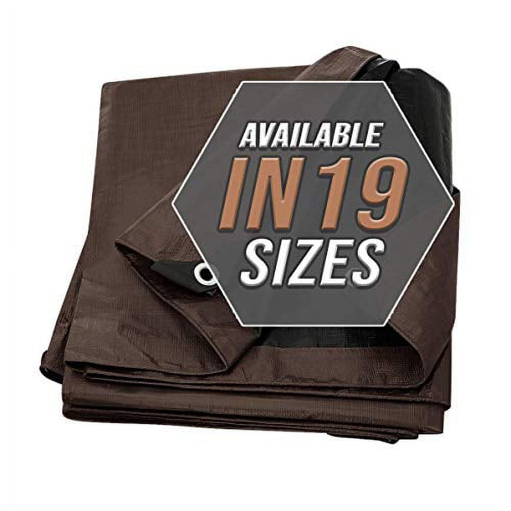 Tarp Cover Brown/Black Heavy Duty 30'X40' Thick Material, Waterproof ...