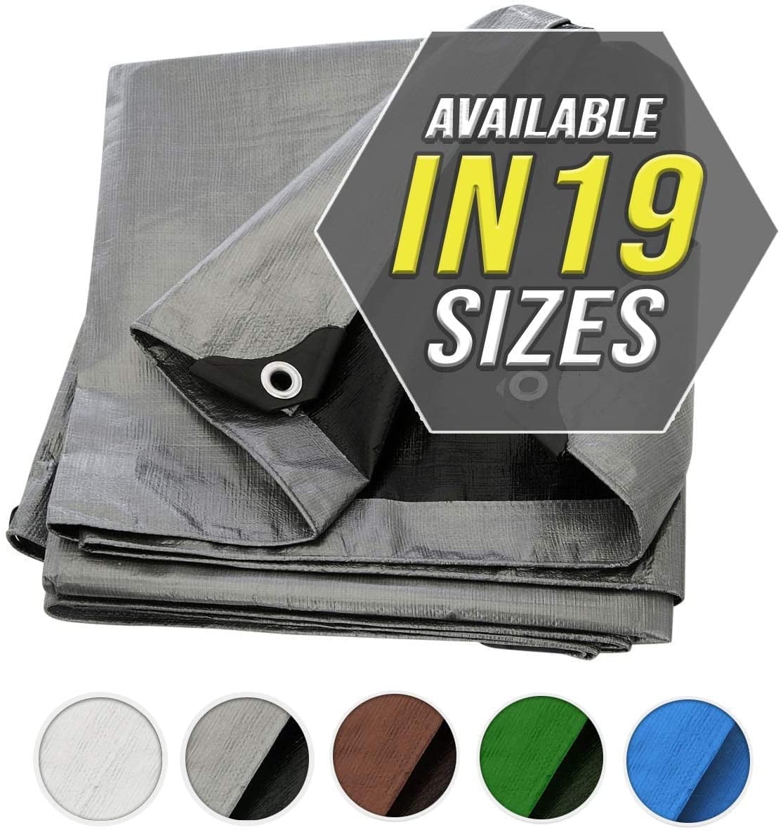 Tarp Cover Silver/Black 12x25 Extremely Heavy Duty 20 Mil Thick ...