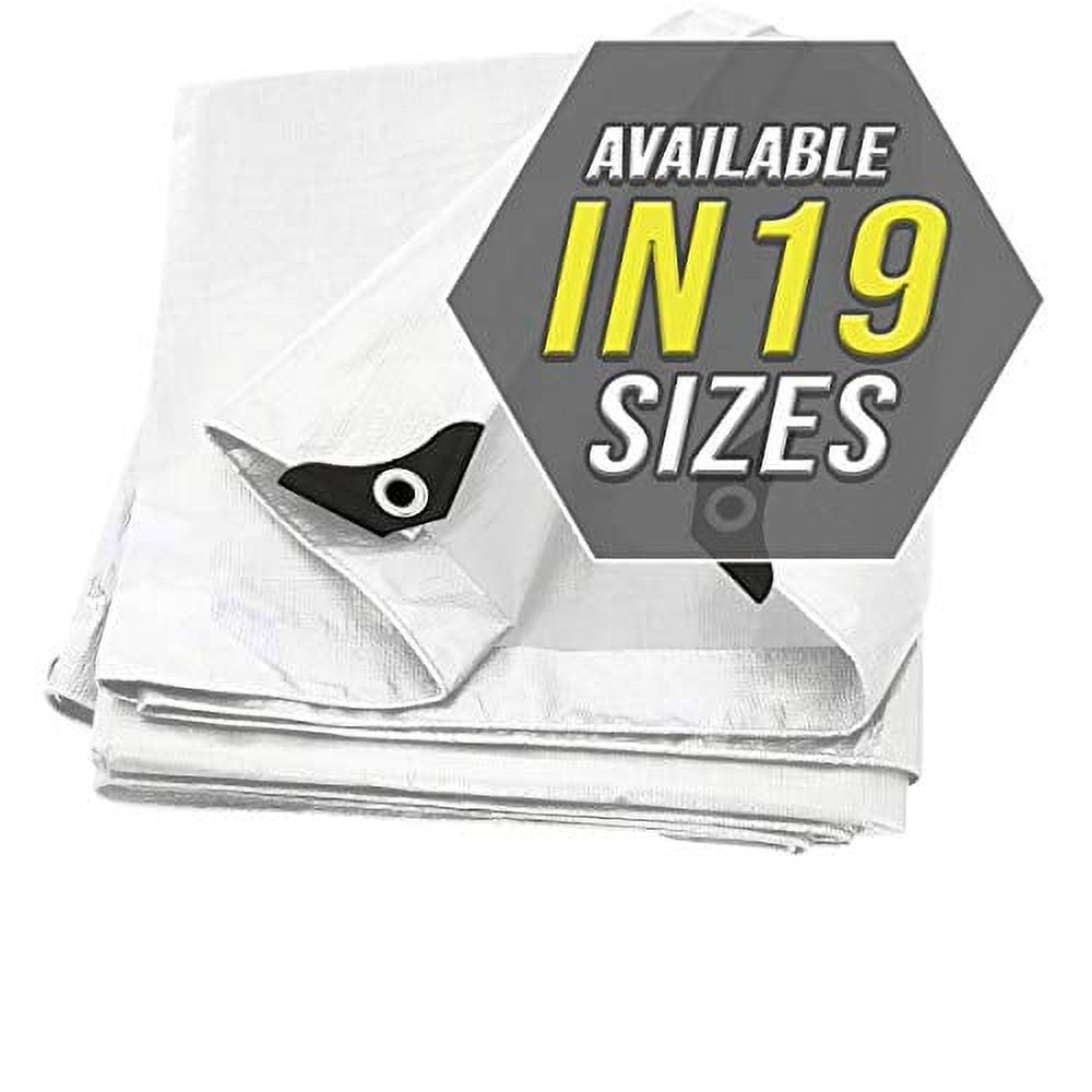 Tarp Cover White 10 Mil Heavy Duty 20X40 Thick Material, Waterproof ...