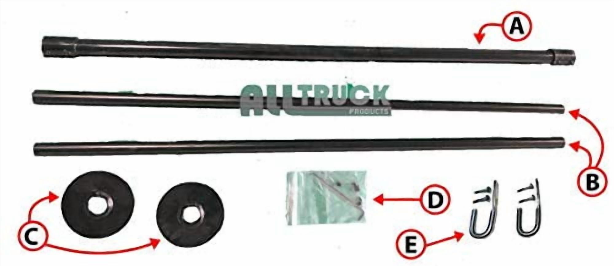Tarp Retention Bow Cross Pull Bar with Lock Down J-Hooks ATP1010 ...