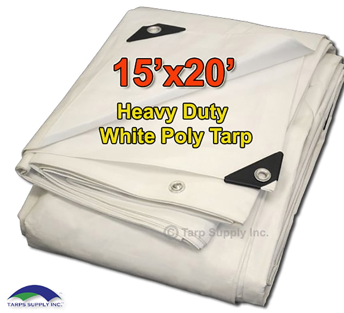 Tarp Supply, Inc. - 15'x20' Heavy Duty White Poly Tarp Cover ...