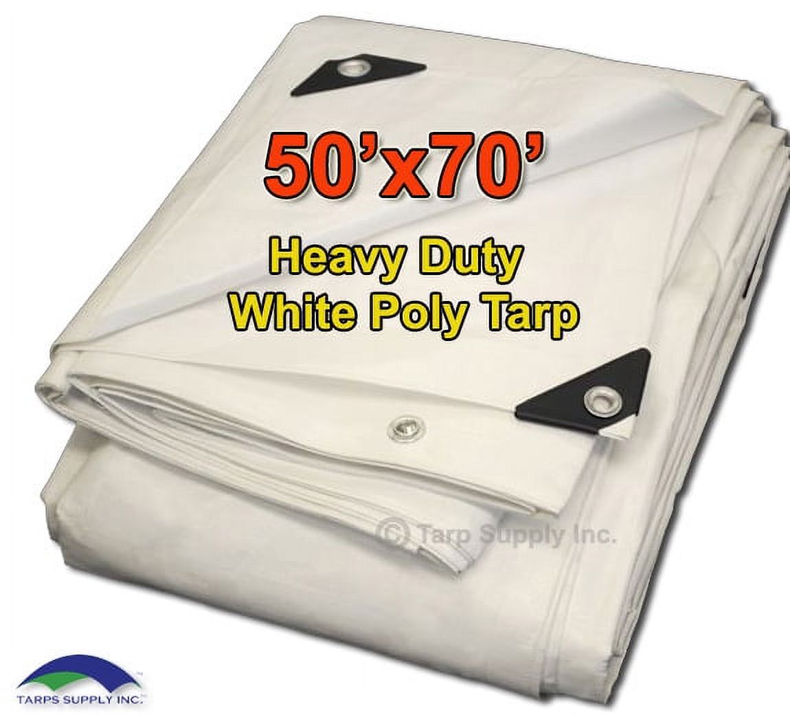 Tarp Supply, Inc. - 50'x70' Heavy Duty White Poly Tarp Cover ...
