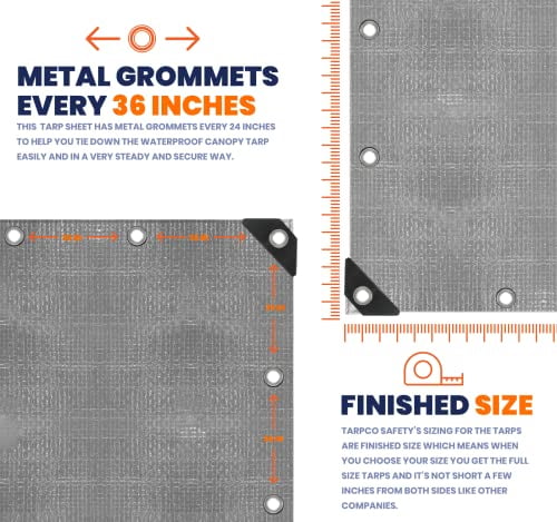 Tarpco Safety Heavy Duty 7 Mil Tarp Cover, Waterproof, UV Resistant ...