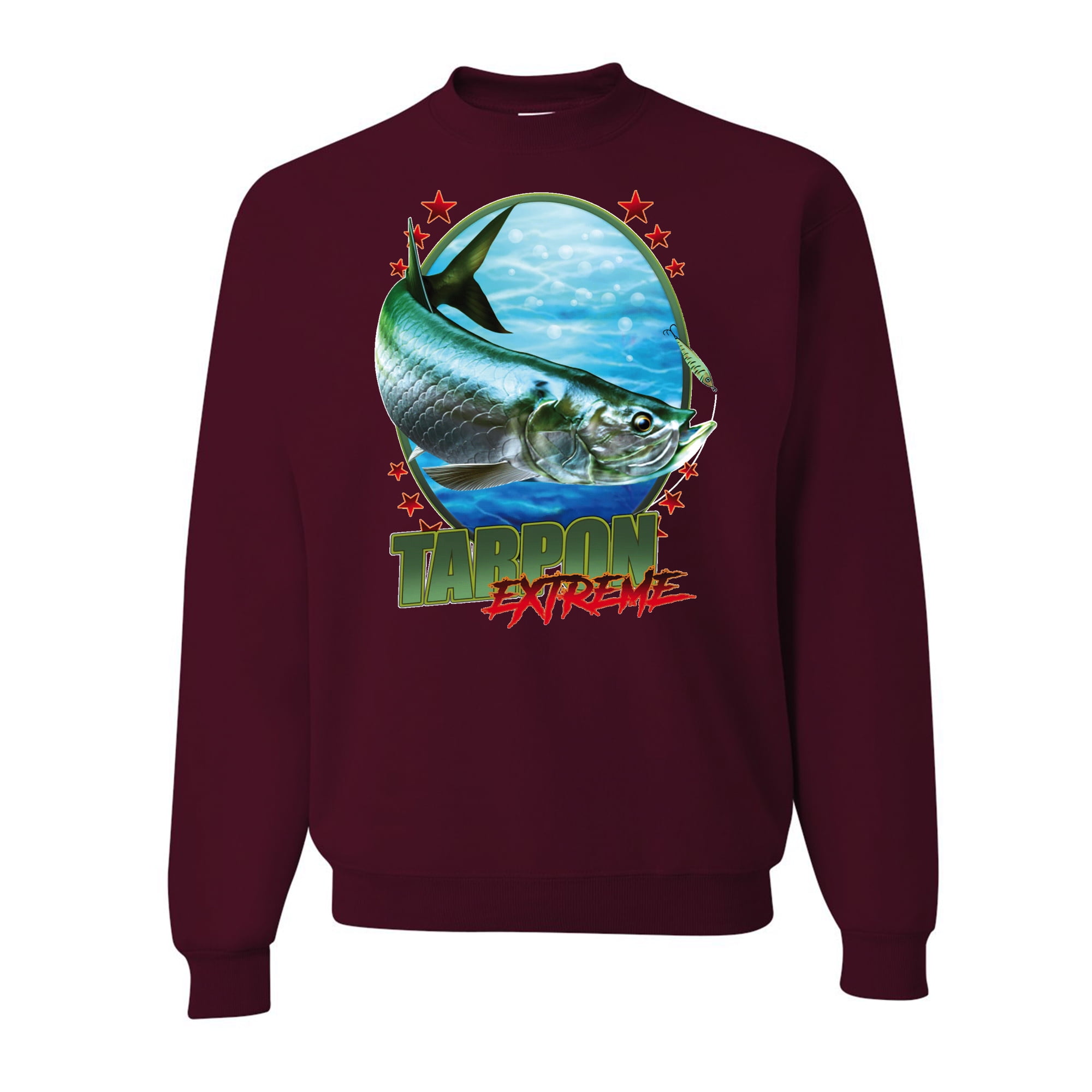 Tarpon Extreme Fish Lovers Mens Crew Neck , Maroon, Large - Walmart.com