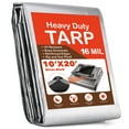 DEPTHOT Heavy Duty Waterproof Tarp, 16 Mil, 10'x20', UV Blocking ...