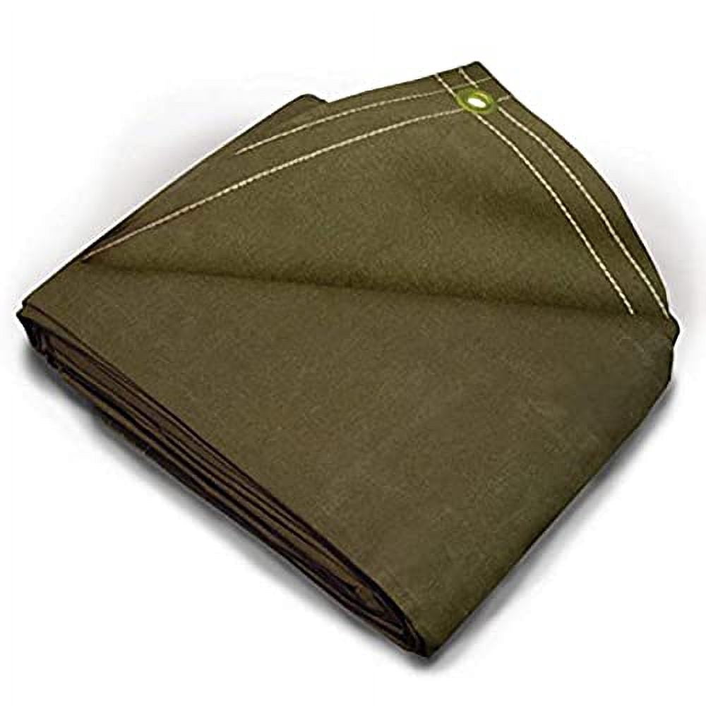 Tarps Now 18 Mil Canvas Tarps, Heavy Duty Tarp with Brass Grommets(8' x ...