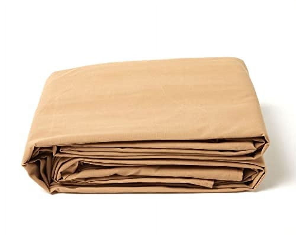 Tarps Now Waterproof Canvas Tarp - 12’ x 24’ Heavy-Duty Tarp Cover (Tan ...